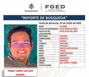 Familia de Pablo Jared pide a la Virgen que regrese