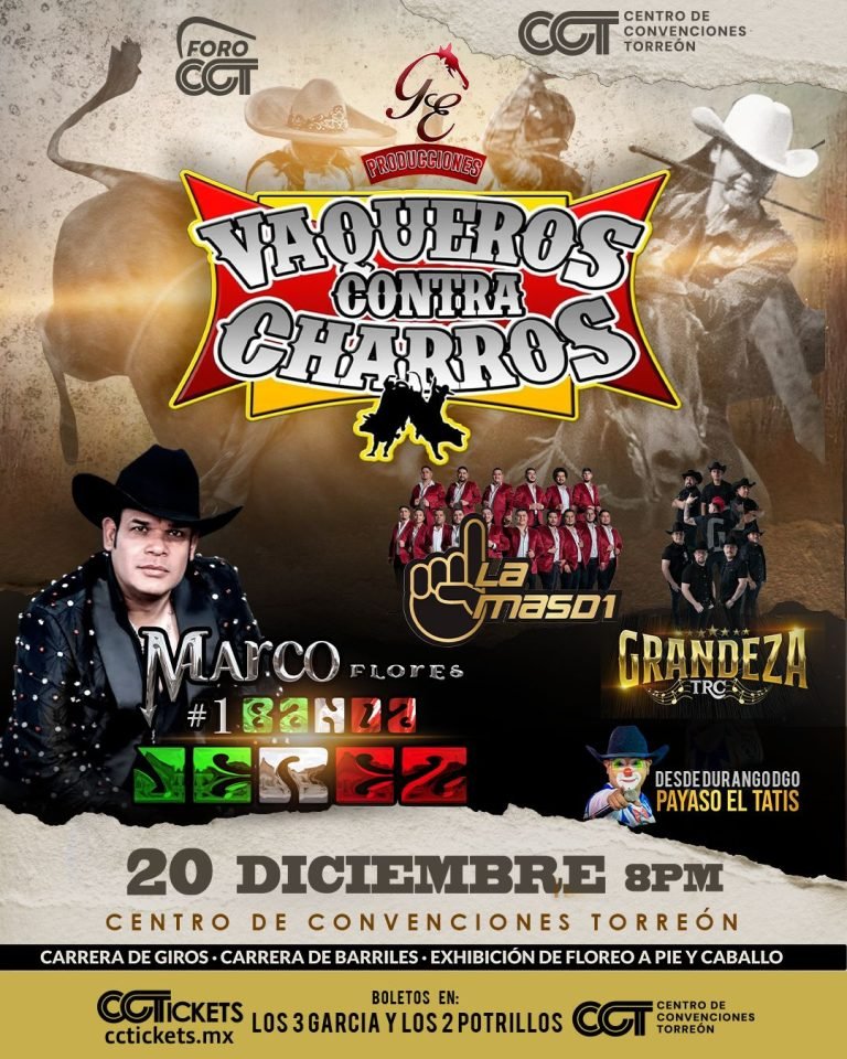 Vaqueros vs Charros en Torreón: rodeo extremo y música en vivo